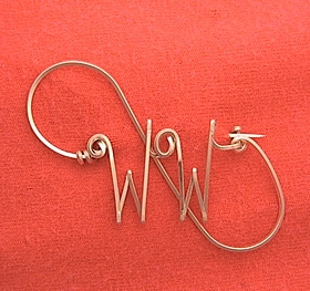 Hand-made personalized wire name necklaces, pendants, pins, brooches ...